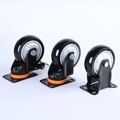 中国 75mm 100mm 32mm 厚さ 産業用家具 トロッキー 黒 単軸 カースター 販売のため