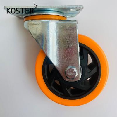 Cina 2.5 pollici 100 kg PVC PU Industrial Caster Orange Rotante Caster Ruote richiesta personalizzata in vendita