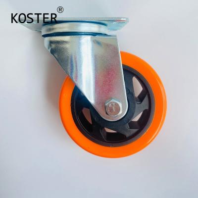 Cina 2.5 pollici 100 kg PVC PU Industrial Caster Orange Rotante Caster Ruote richiesta personalizzata in vendita
