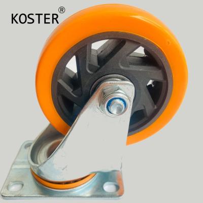 Cina 2.5 pollici 100 kg PVC PU Industrial Caster Orange Rotante Caster Ruote richiesta personalizzata in vendita