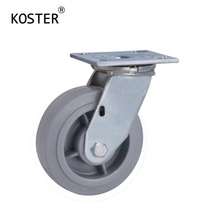 China Trolley de la industria Solicitud personalizada de un freno rotativo rígido de trabajo pesado y una rueda de rueda TPR en venta