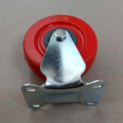 Cina 3 4 5 pollici rosso PVC Castor Stem Girante Trolley ruota Casters liscia e flessibile Girante in vendita