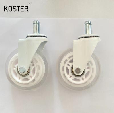 Cina Silicone resistente all'usura 3 pollici 75 mm Bianco PU Casters trasparenti per ruote di mobili in vendita