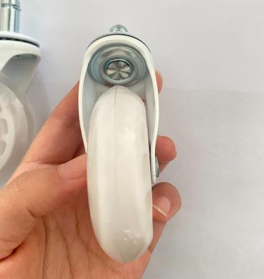 Cina Silicone resistente all'usura 3 pollici 75 mm Bianco PU Casters trasparenti per ruote di mobili in vendita