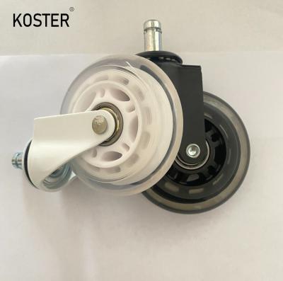 Cina Silicone resistente all'usura 3 pollici 75 mm Bianco PU Casters trasparenti per ruote di mobili in vendita