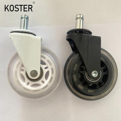 Cina Silicone resistente all'usura 3 pollici 75 mm Bianco PU Casters trasparenti per ruote di mobili in vendita
