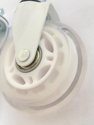 Cina Silicone resistente all'usura 3 pollici 75 mm Bianco PU Casters trasparenti per ruote di mobili in vendita