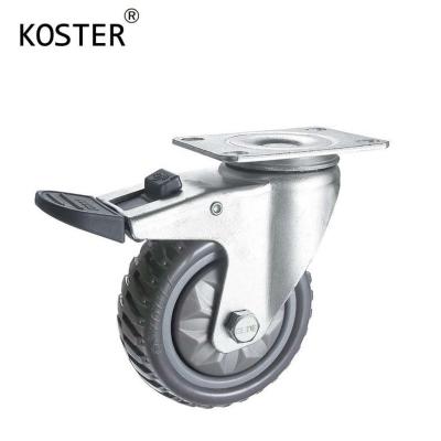 Cina 3 pollici a 5 pollici Industria Duty Grigio Free Wheel Gomma Plastico Trolley Dustbin Caster Ruote in vendita