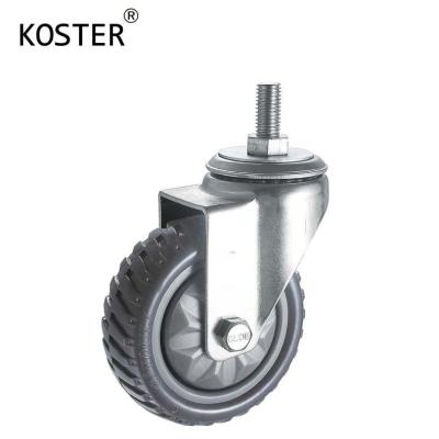 Cina 3 pollici a 5 pollici Industria Duty Grigio Free Wheel Gomma Plastico Trolley Dustbin Caster Ruote in vendita