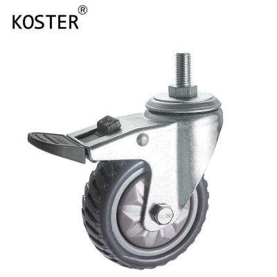 Cina 3 pollici a 5 pollici Industria Duty Grigio Free Wheel Gomma Plastico Trolley Dustbin Caster Ruote in vendita