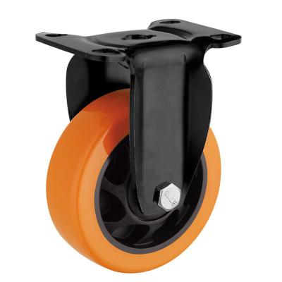 Cina Ruota rotante da 2,5 pollici Orange PU PVC Ruote a ricino girevoli per piccoli mobili in vendita