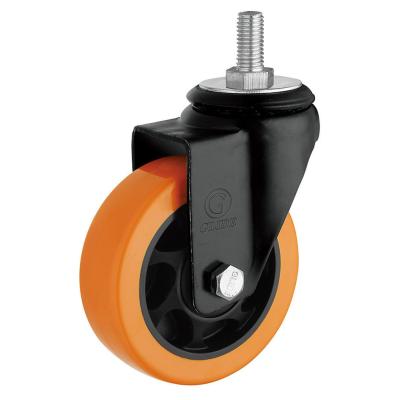 Cina Ruota rotante da 2,5 pollici Orange PU PVC Ruote a ricino girevoli per piccoli mobili in vendita