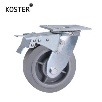 China 350 kg 4-8 pulgadas de carga pesada de la industria del carrito de compras con TPR Caster y freno rígido en venta