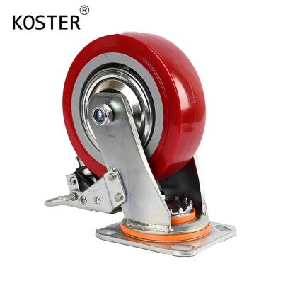 China 4 polegadas 5 polegadas 6 polegadas 8 polegadas Roller Industrial Pesado Rolamento PU Roda com Castor giratório Core de aço à venda