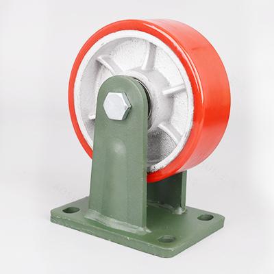 China 4/5/6/8 Zoll Schwerlast 1 Tonne Rot PU-Rad Eisenkern Rollrad mit rotierendem Rad zu verkaufen