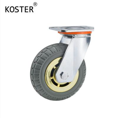 China 100 mm/125 mm/150 mm/200 mm Golden Caster Wheel com mecanismo de travagem e bloqueio à venda