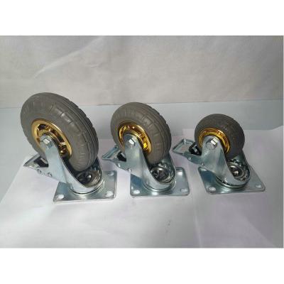 China 100 mm/125 mm/150 mm/200 mm Golden Caster Wheel com mecanismo de travagem e bloqueio à venda