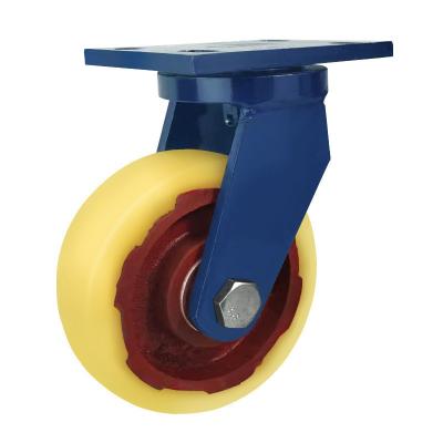 China 1000 kg a 1,2 toneladas Rodas de roda de nylon de núcleo de ferro vermelho com espessura de 50 mm e rolamento de rolos à venda