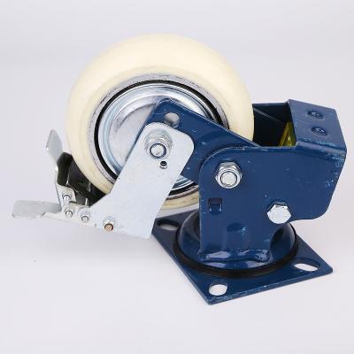 China 6 polegadas PU Ferro Caster Poliuretano Castor Máquinas Castores Espiral Shock Absorção Fixado Casters à venda