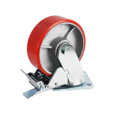 中国 上部プレート サイズ 92*64mm 重荷 550kg 装荷 鉄 PU カースター 輪 機器 販売のため