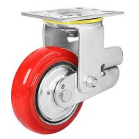 China Heavy Duty Caster PU Wheel Iron Core with Shock Absorption and Customized Request for sale