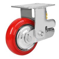 China Heavy Duty Caster PU Wheel Iron Core with Shock Absorption and Customized Request for sale