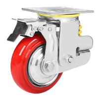 China Heavy Duty Caster PU Wheel Iron Core with Shock Absorption and Customized Request for sale