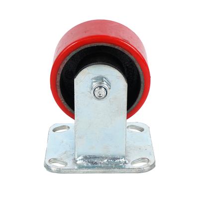 Cina Casci di ferro fuso di ferro fuso di ferro fuso PU Caster rosso di poliuretana per carrelli in vendita