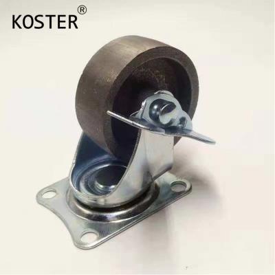 China 12 * 8,2 mm gatafstand roterend wiel middelzware M8 draadschroef PU zwenkwielen Te koop