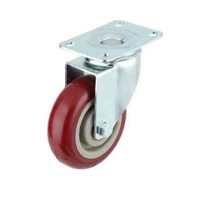 China 3.5 Zoll drehbare industrielle PU-Radspur mit Bremse 1 Stück Min.Bestellverlangen Probe zu verkaufen