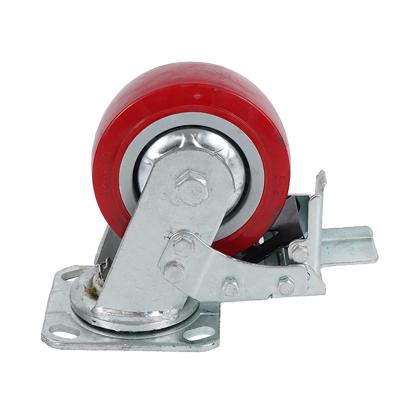 Cina Personalizzazione 4 pollici 5 pollici 6 pollici 8 pollici Industria Heavy Duty Rosso PU PVC ruote rotanti in vendita