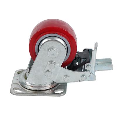 Cina Personalizzazione 4 pollici 5 pollici 6 pollici 8 pollici Industria Heavy Duty Rosso PU PVC ruote rotanti in vendita