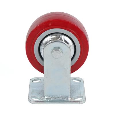 Cina Personalizzazione 4 pollici 5 pollici 6 pollici 8 pollici Industria Heavy Duty Rosso PU PVC ruote rotanti in vendita