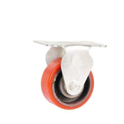 Cina 3.5 pollici rotante ruota di PU con freno e 103mm/128mm/155mm altezza di installazione in vendita