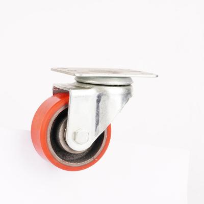 Cina 3.5 pollici rotante ruota di PU con freno e 103mm/128mm/155mm altezza di installazione in vendita