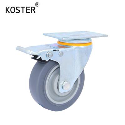 Cina Arredamento del carrello ruota giratoria con spessore di 32 mm TPR Piastra di gomma grigio morbido in vendita
