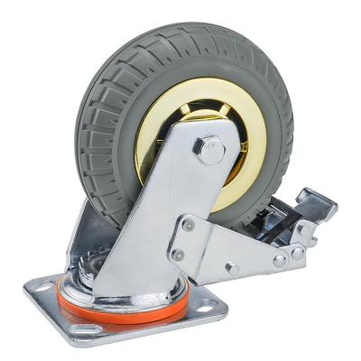Cina 300kg Heavy Duty Golden Caster Wheel con freno e resistente 4 pollici/5 pollici/6 pollici/8 pollici in vendita