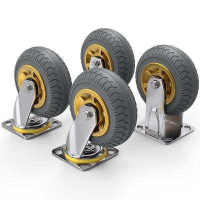 Cina 300kg Heavy Duty Golden Caster Wheel con freno e resistente 4 pollici/5 pollici/6 pollici/8 pollici in vendita