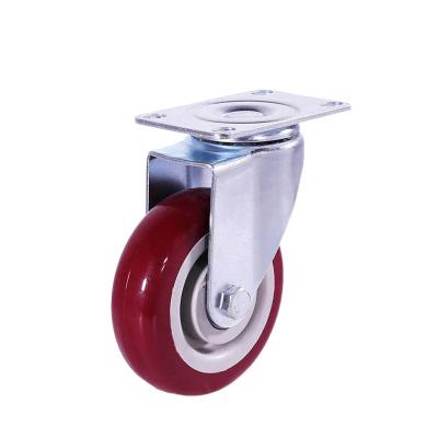 Cina 3 pollici 4 pollici 5 pollici PVC rosso Industria Medium Duty Caster Wheels in vendita