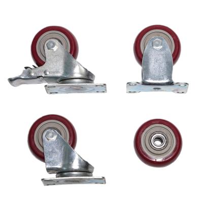 Cina 3 pollici 4 pollici 5 pollici PVC rosso Industria Medium Duty Caster Wheels in vendita