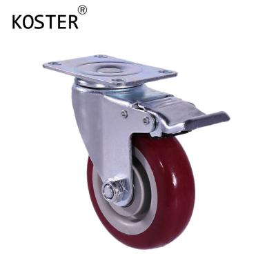 China 125mm 5 polegadas Roda Roda Roda PVC Industrial Roda com espessura de freio 32mm à venda