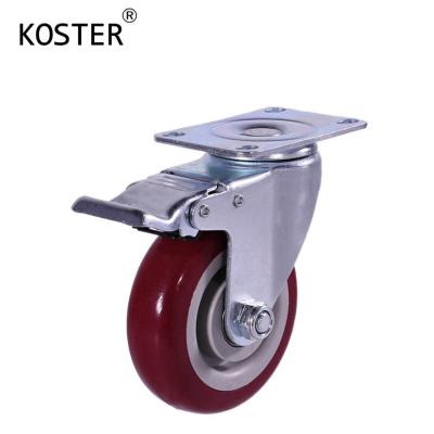 China 125mm 5 polegadas Roda Roda Roda PVC Industrial Roda com espessura de freio 32mm à venda