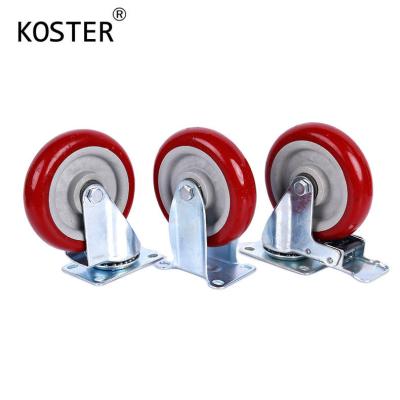 China 125mm 5 polegadas Roda Roda Roda PVC Industrial Roda com espessura de freio 32mm à venda