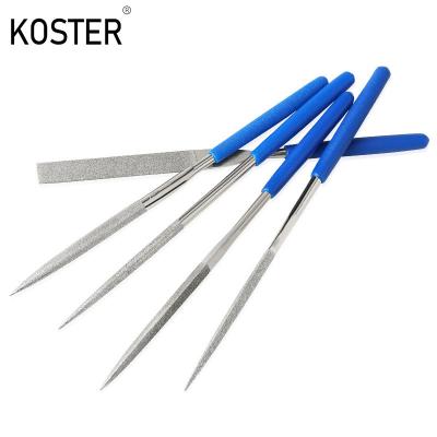 Cina File di ago con rivestimento in diamanti personalizzato 10PCS Manico di presa rivestito in plastica a forma semicondale in vendita