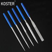 China Customized Diamond Coted Needle File 10PCS Half Round Shaped Plastic Coated Grip Handle for sale