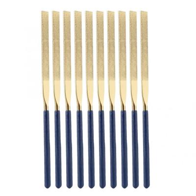 Cina File di ago con rivestimento in diamanti personalizzato 10PCS Manico di presa rivestito in plastica a forma semicondale in vendita