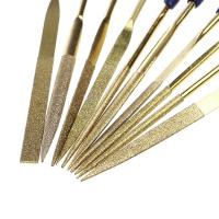 China Customized Diamond Coted Needle File 10PCS Half Round Shaped Plastic Coated Grip Handle for sale