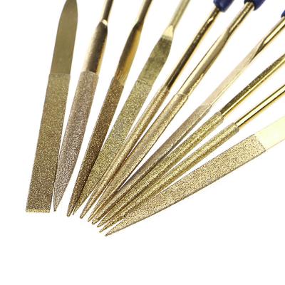 Cina File di ago con rivestimento in diamanti personalizzato 10PCS Manico di presa rivestito in plastica a forma semicondale in vendita