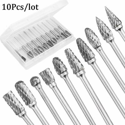 Cina 1/4 pollice Schank Burrs Tool Bit 6mm Double Cut Carving Grinder Bit incisione Carburo di tungsteno Burr Set file rotativo Tungsteno Burr in vendita