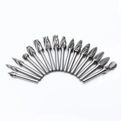 Cina 10PCS Carbide Burrs Set 1/4 pollice Tungstanio Burrs con 6mm Stanga per taglio file di denti in vendita
